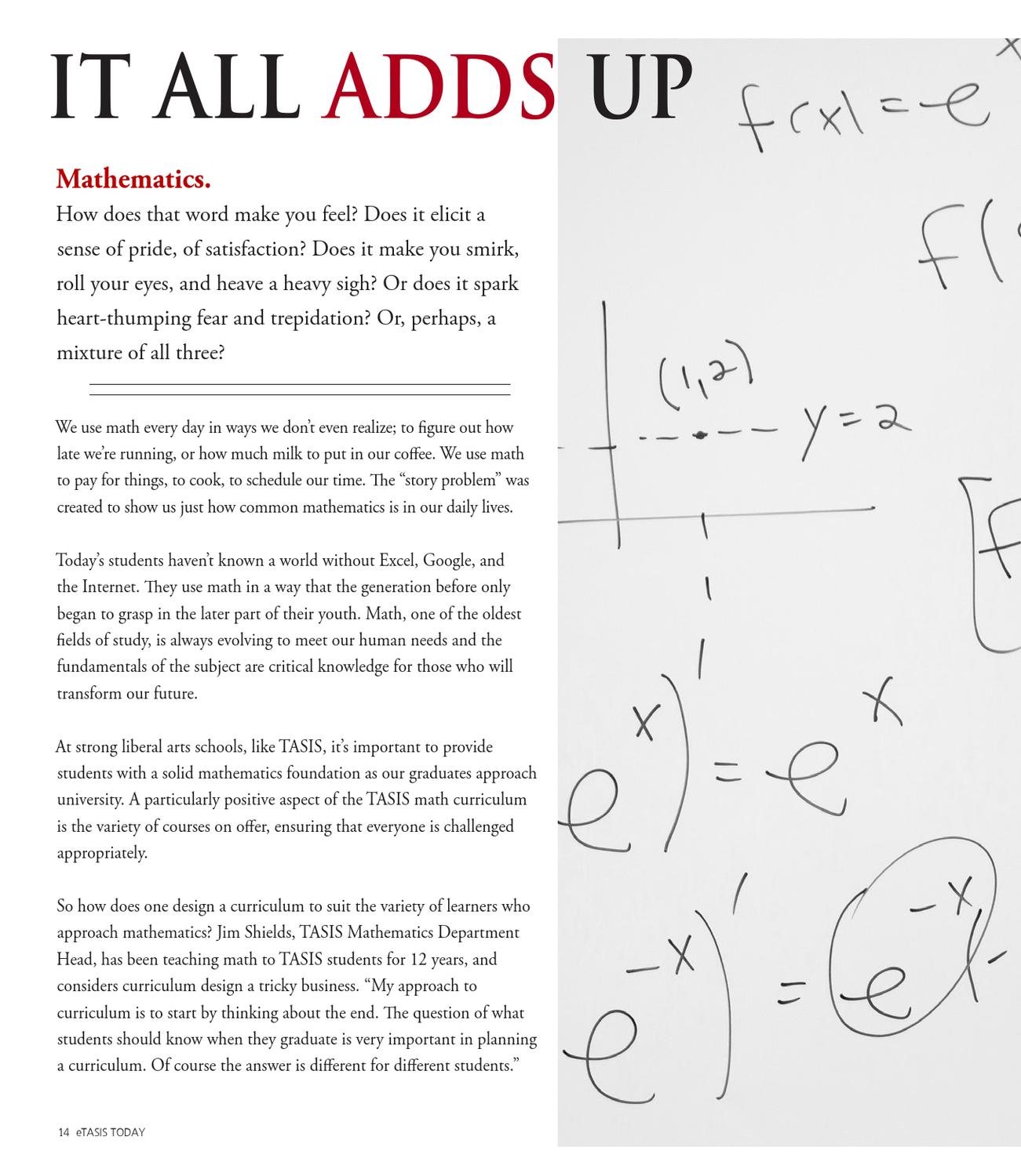 Math at TASIS by The American School in Switzerland - Issuu