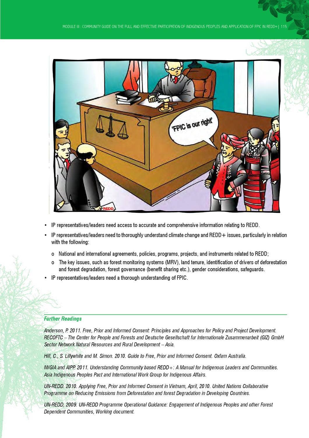 Training manual on Free, Prior and Informed Consent (FPIC) in REDD+ for ...