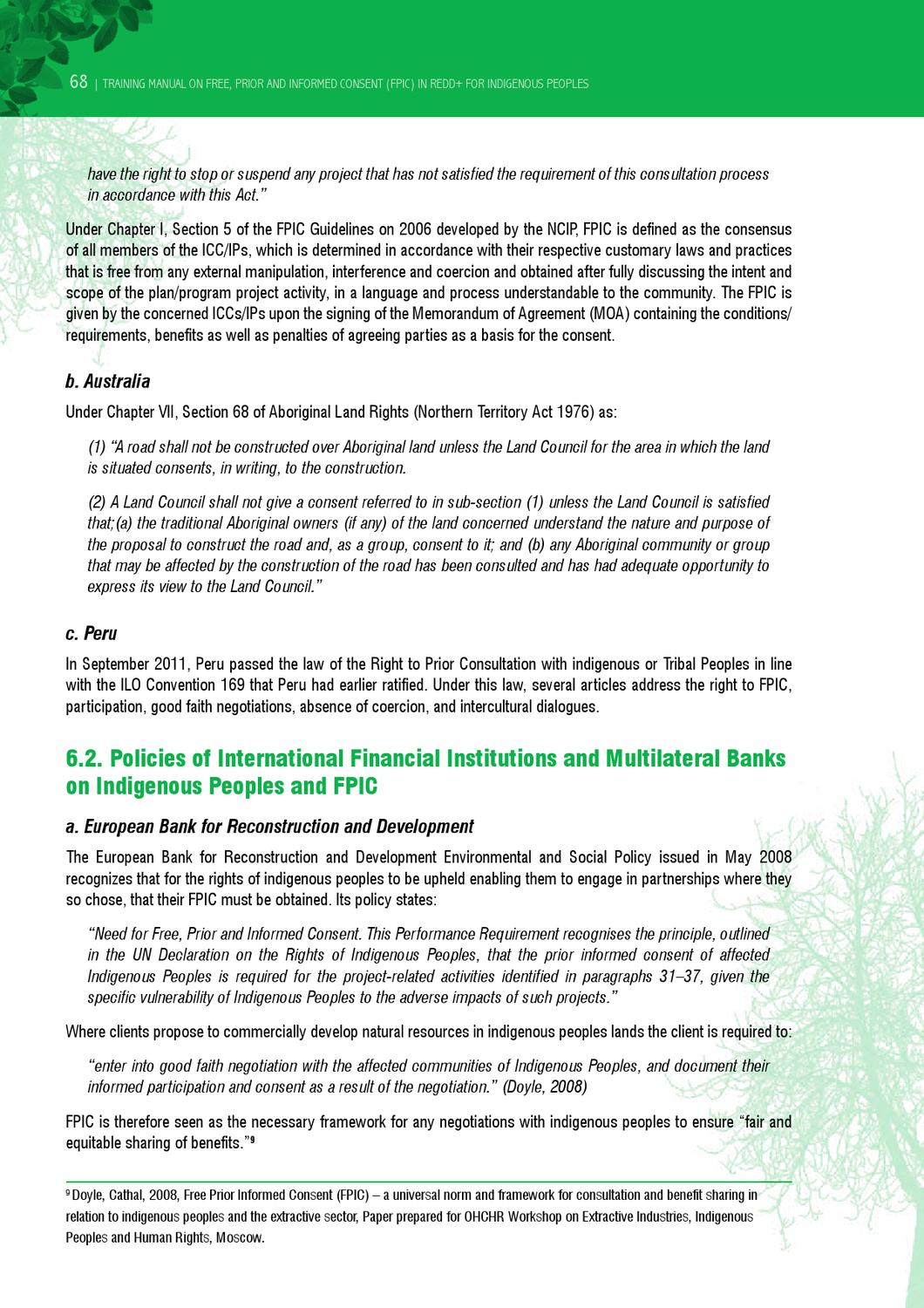 Training manual on Free, Prior and Informed Consent (FPIC) in REDD+ for ...