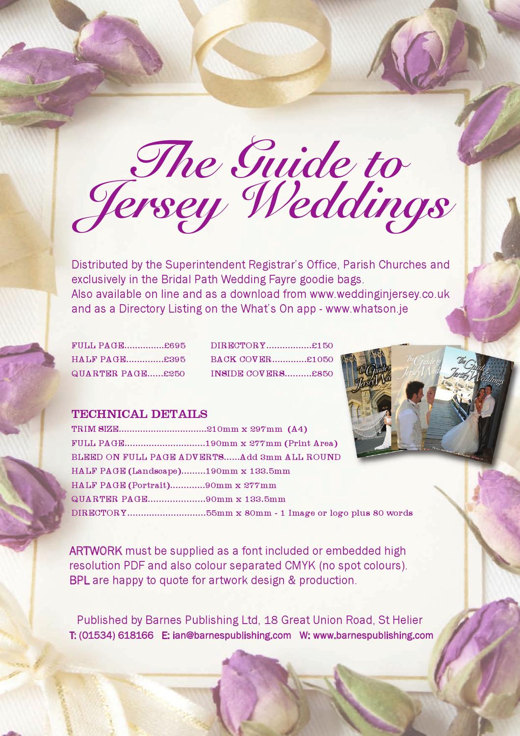Guide to Jersey Weddings Rate Card 2013 by Barnes Publishing Ltd - Issuu
