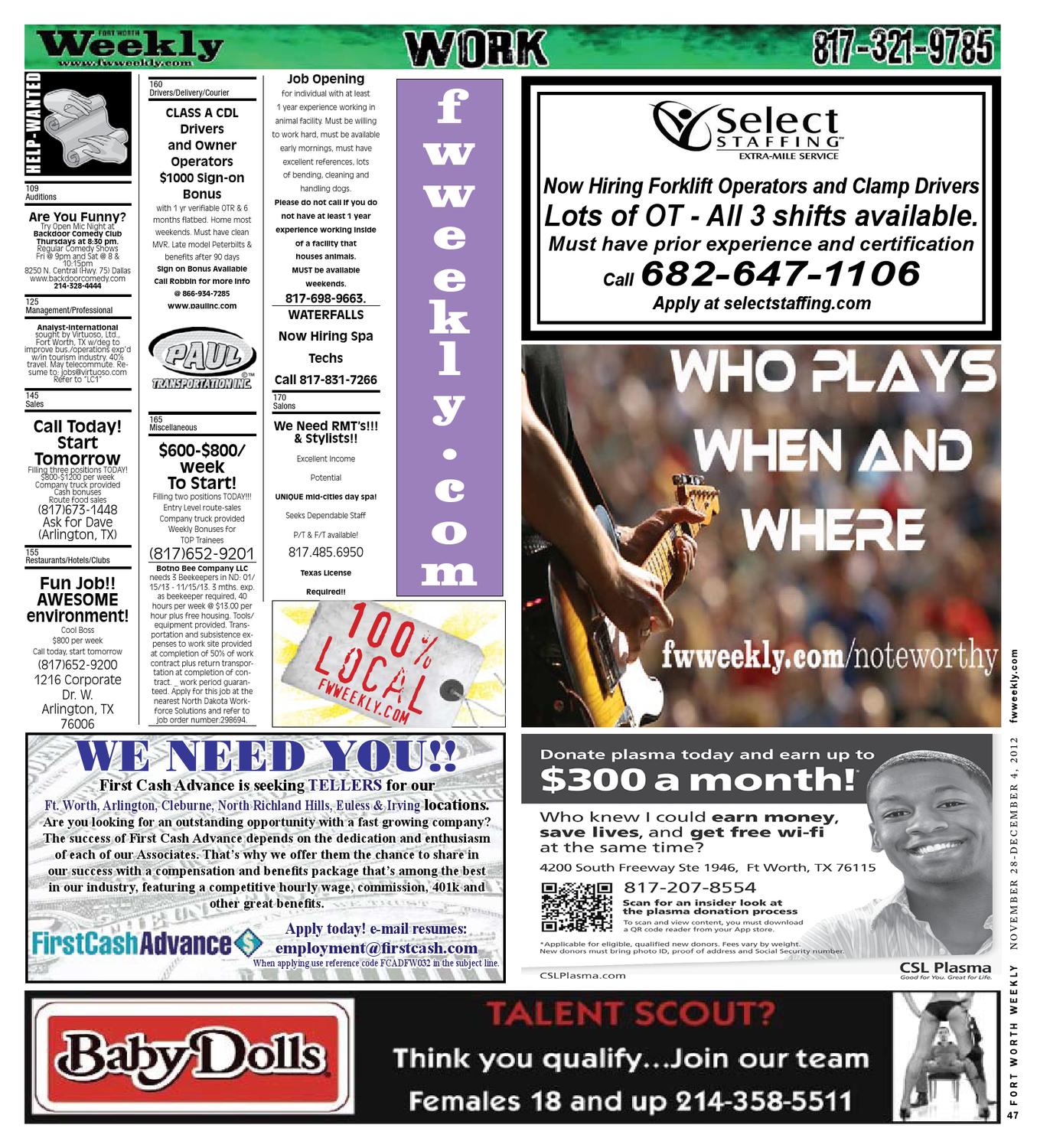 Classifieds by Fort Worth Weekly - Issuu