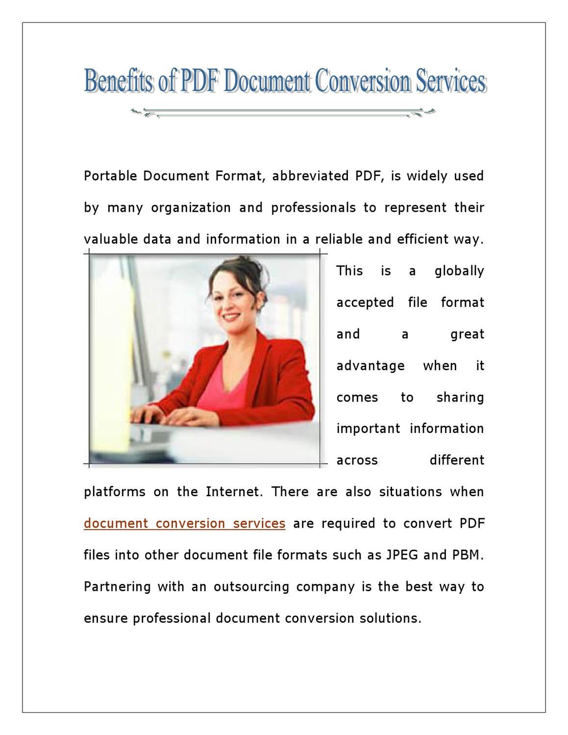 Benefits of PDF Document Conversion Services by Managed Outsource ...