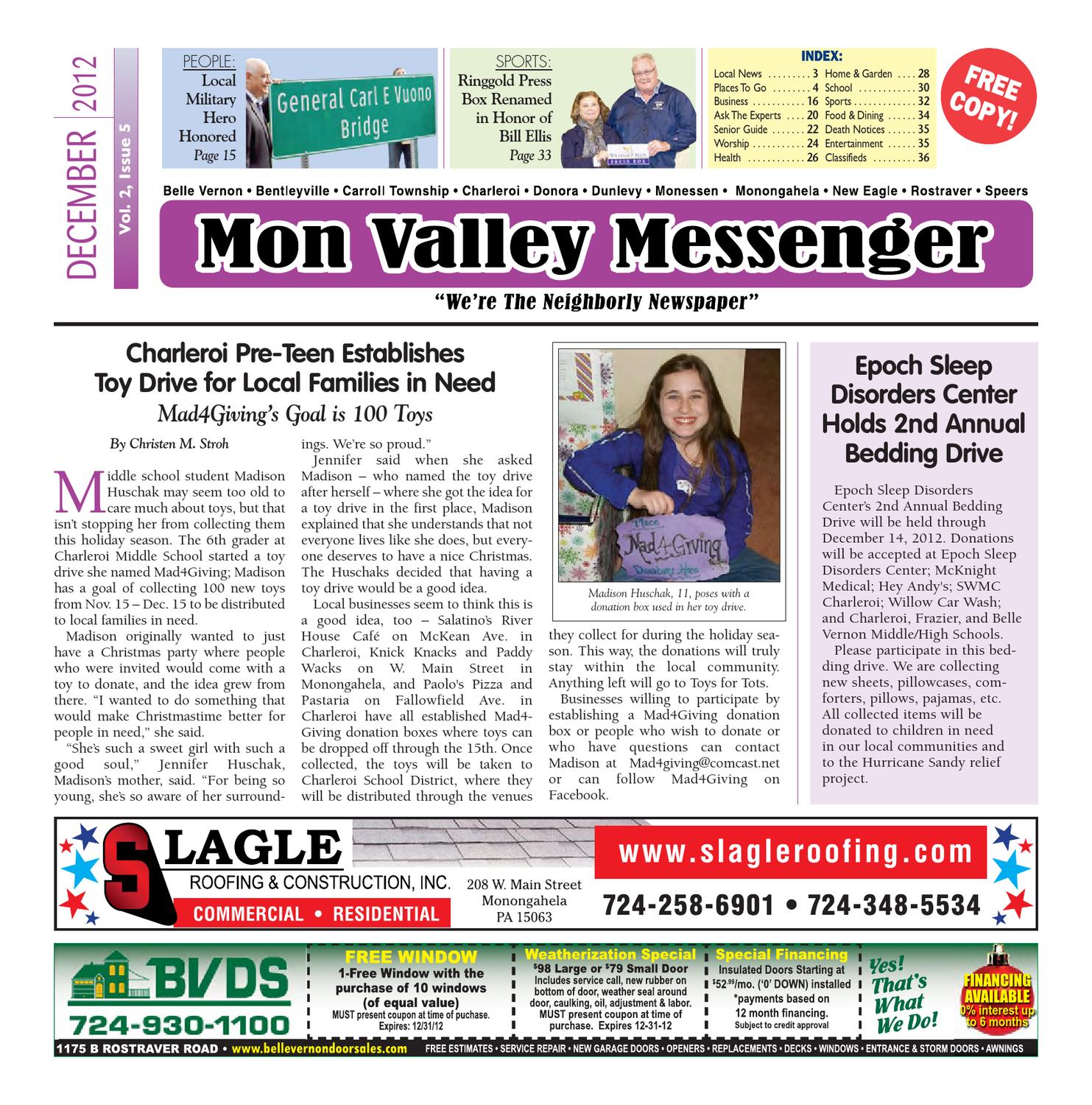 Mon Valley Messenger December 2012 by South Hills Mon Valley Messenger ...