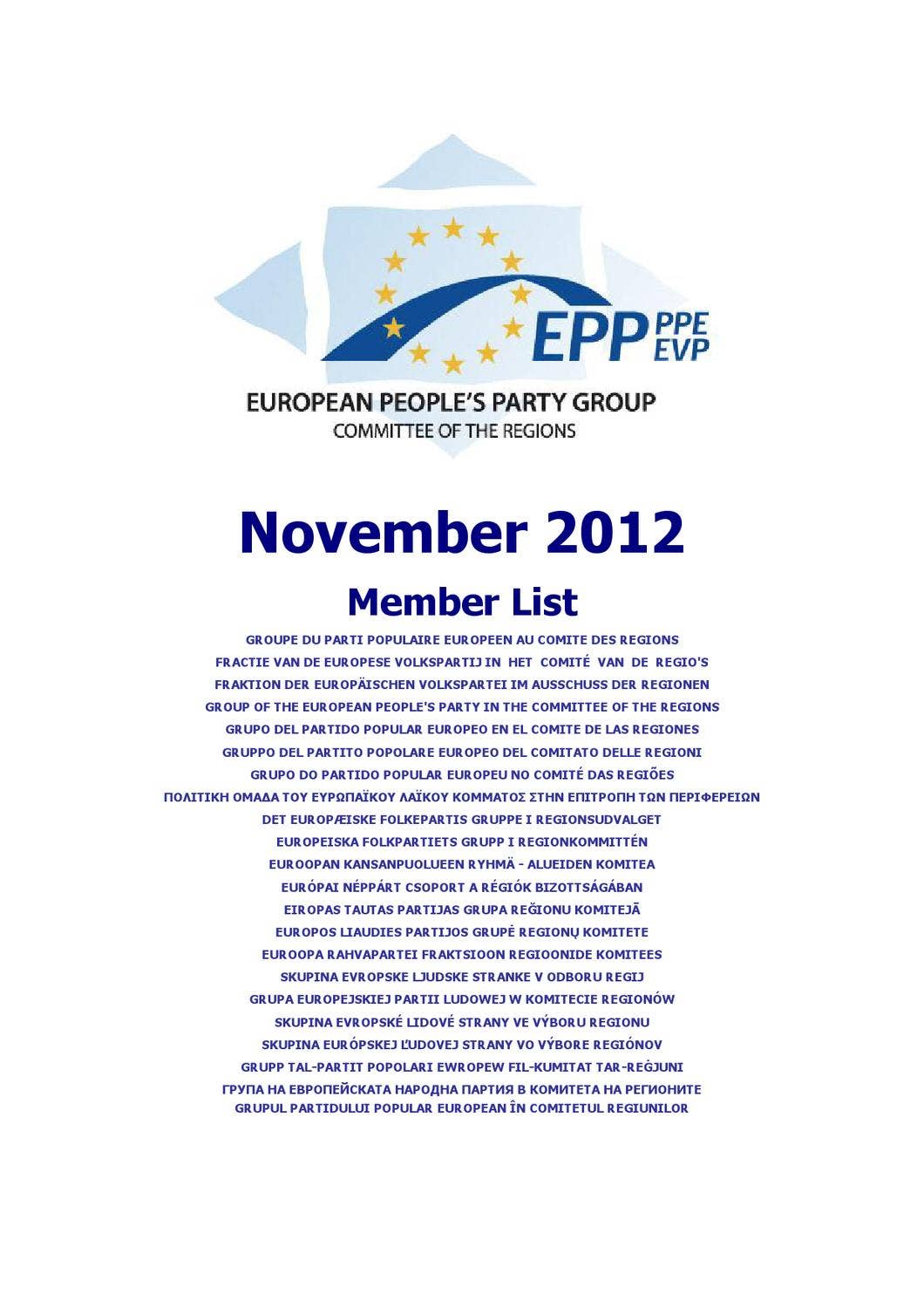 EPP/CoR Members List by EPP_CoR - Issuu