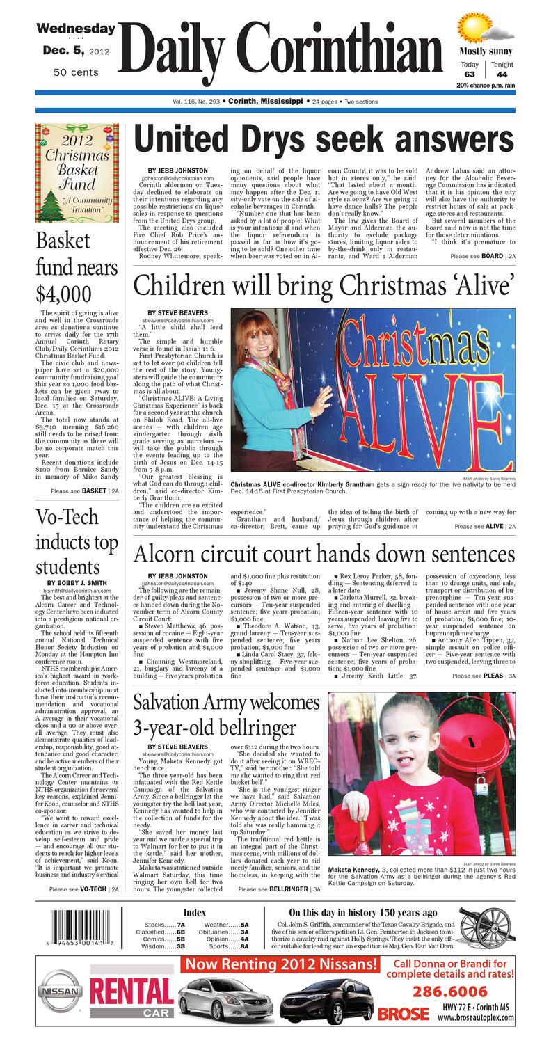 Daily Corinthian E-Ediotion 120512 by Daily Corinthian - Issuu