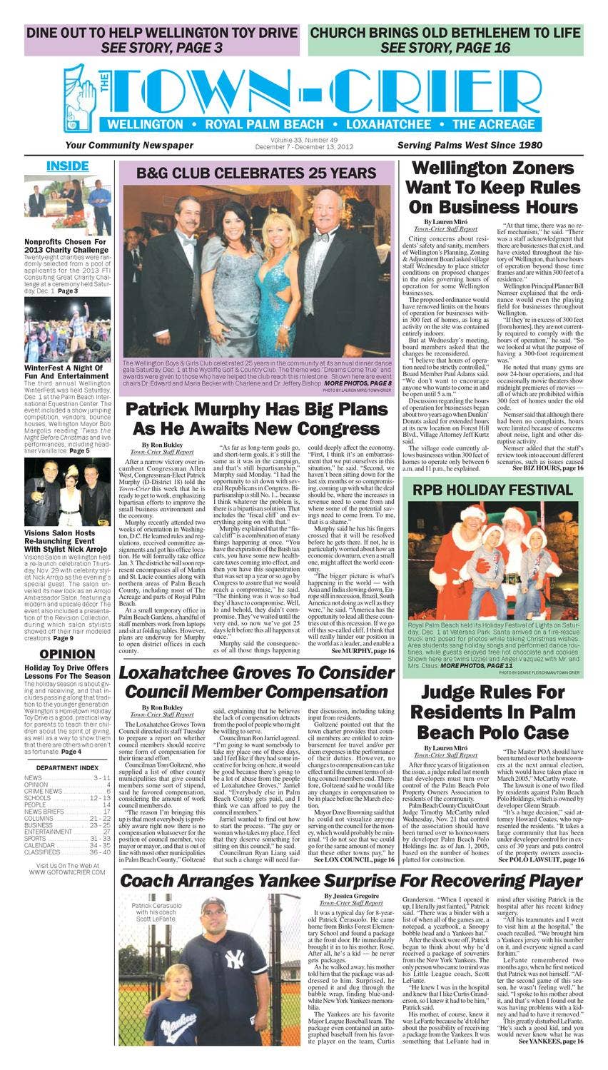 Town-Crier Newspaper December 7, 2012 by Wellington The Magazine LLC ...