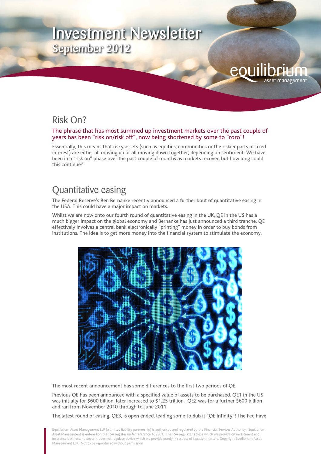Investment Newsletter - September 2012 by Equilibrium Financial ...