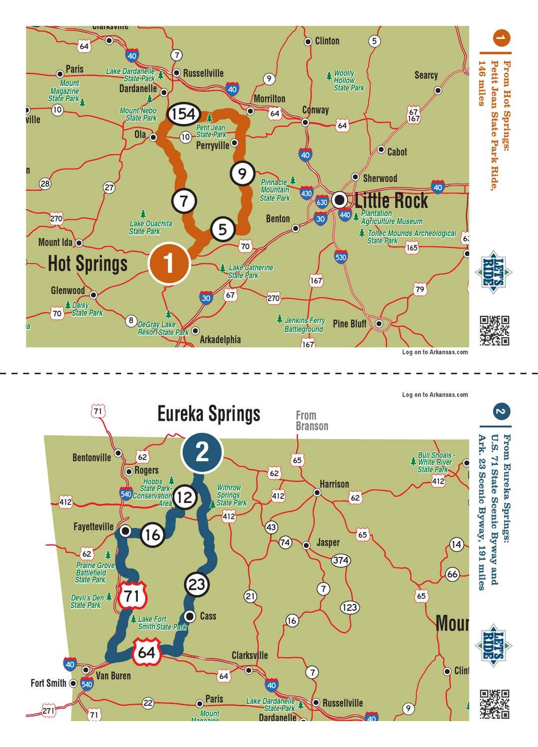 Let's Ride - Motorcycling Tank Maps by Arkansas Department of Parks and ...
