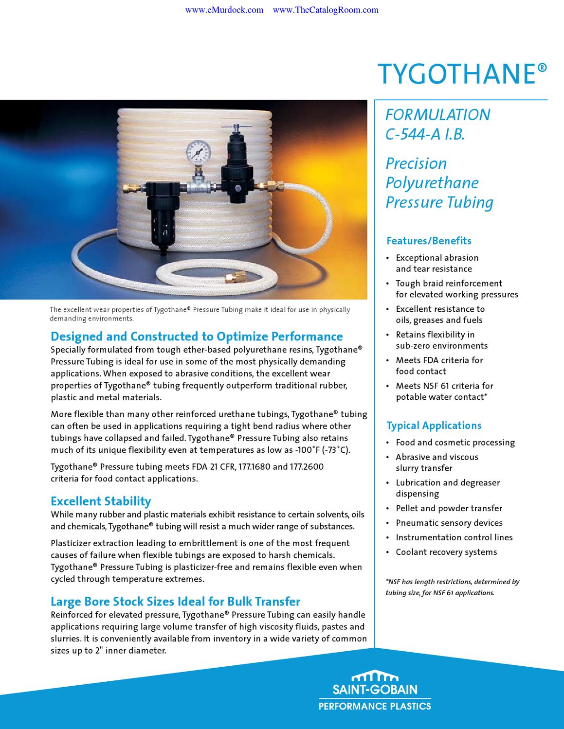 Saint Gobain Tygon Complete Catalog by Murdock Industrial - Issuu