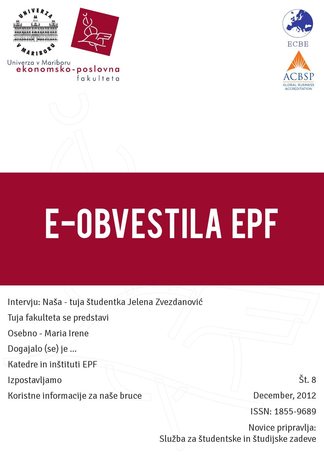 8. E-obvestila EPF by Ekonomsko-poslovna Fakulteta Maribor - Issuu