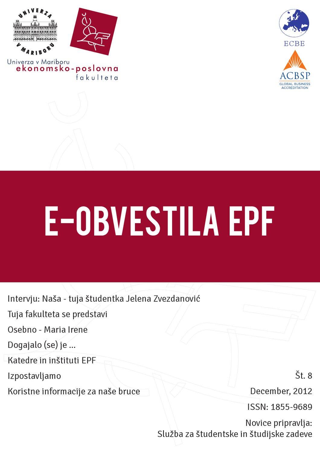 8. E-obvestila EPF by Ekonomsko-poslovna Fakulteta Maribor - Issuu
