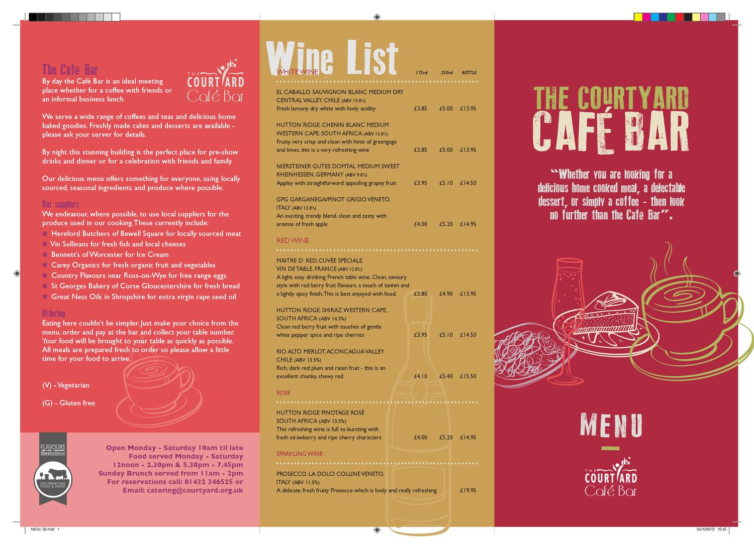 The Courtyard Cafe Bar Menu (2012-2013) by The Courtyard Hereford - Issuu