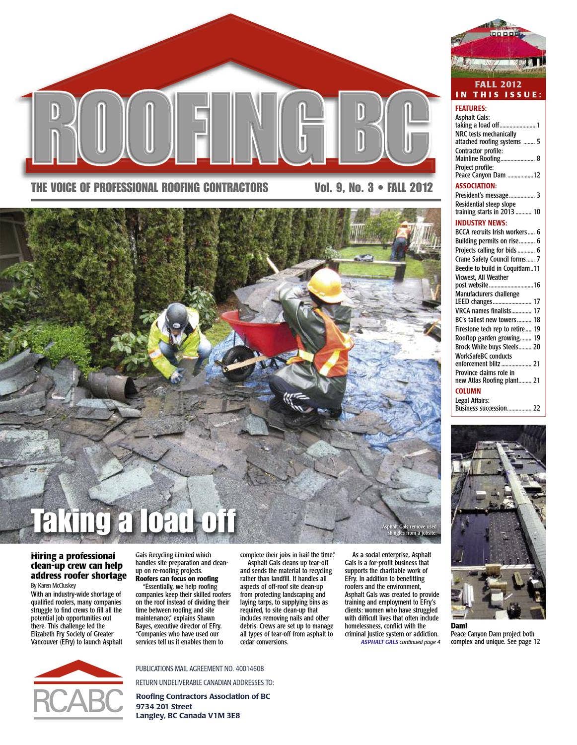 Roofing BC, Fall 2012 by RCABC - Issuu