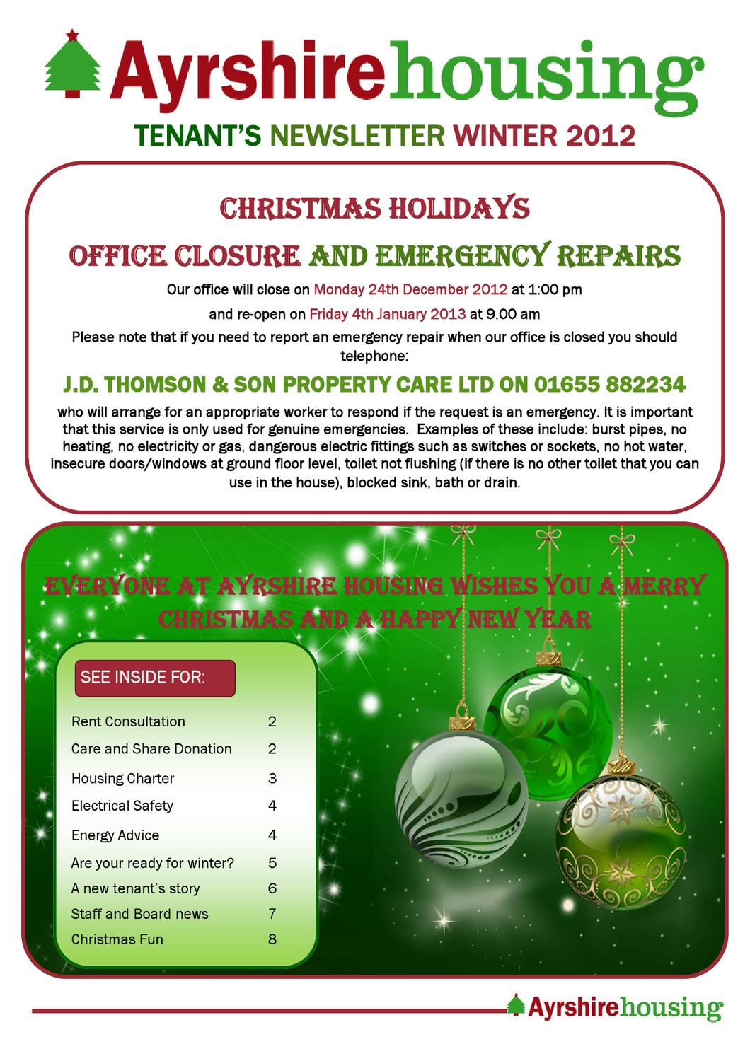 Tenants Winter Newsletter by Ayrshire Housing - Issuu