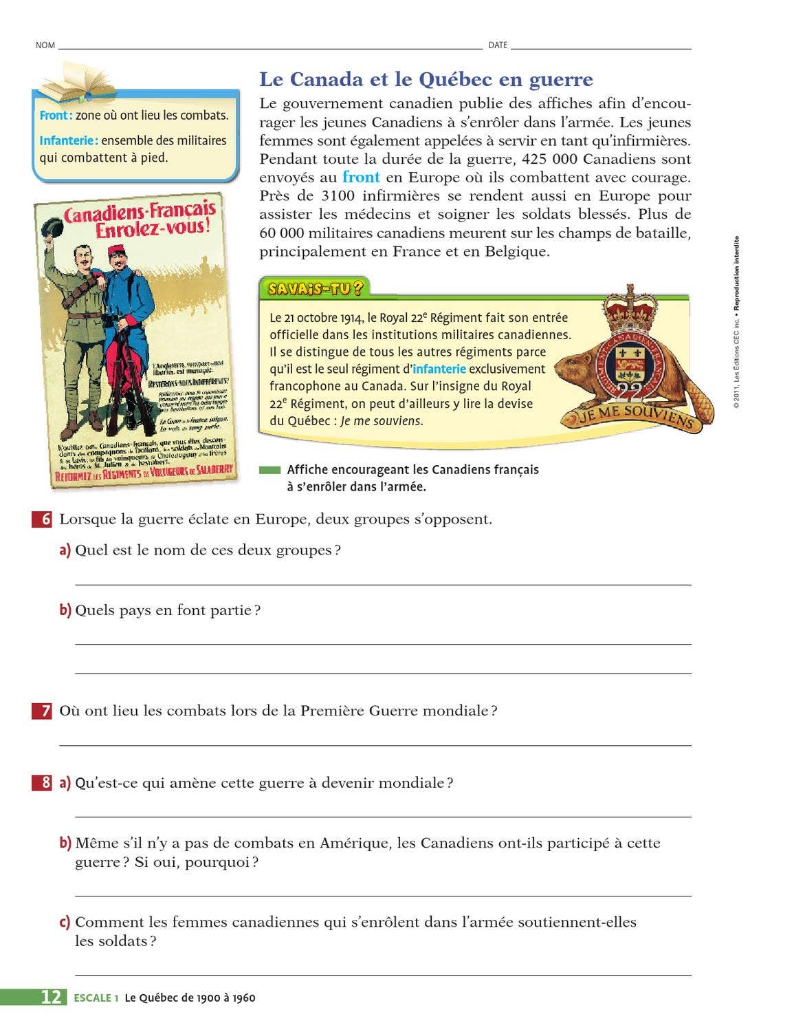 Au fil des temps_6e année by Les Éditions CEC - Issuu