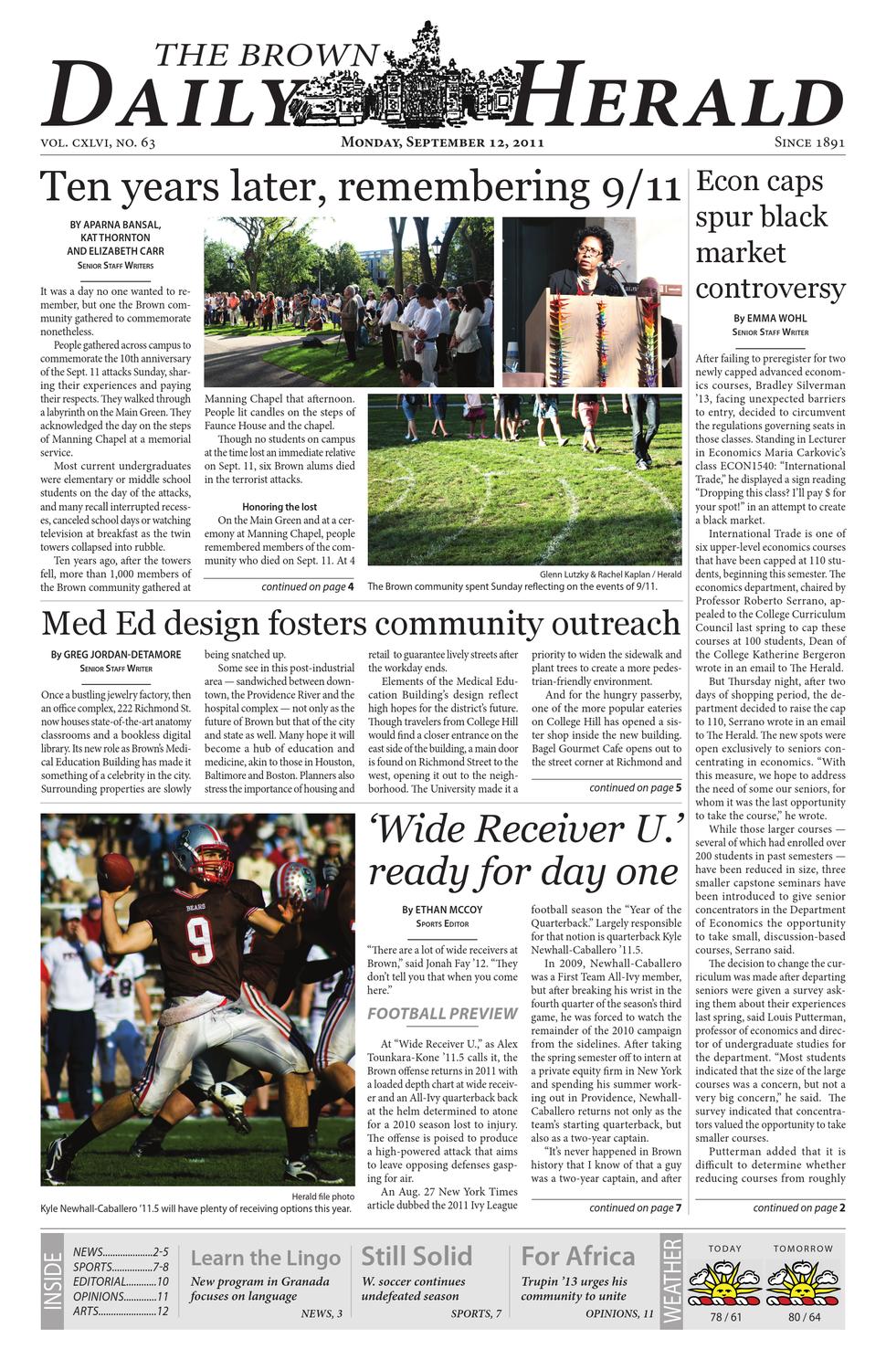 Monday, September 12, 2011 by The Brown Daily Herald - Issuu