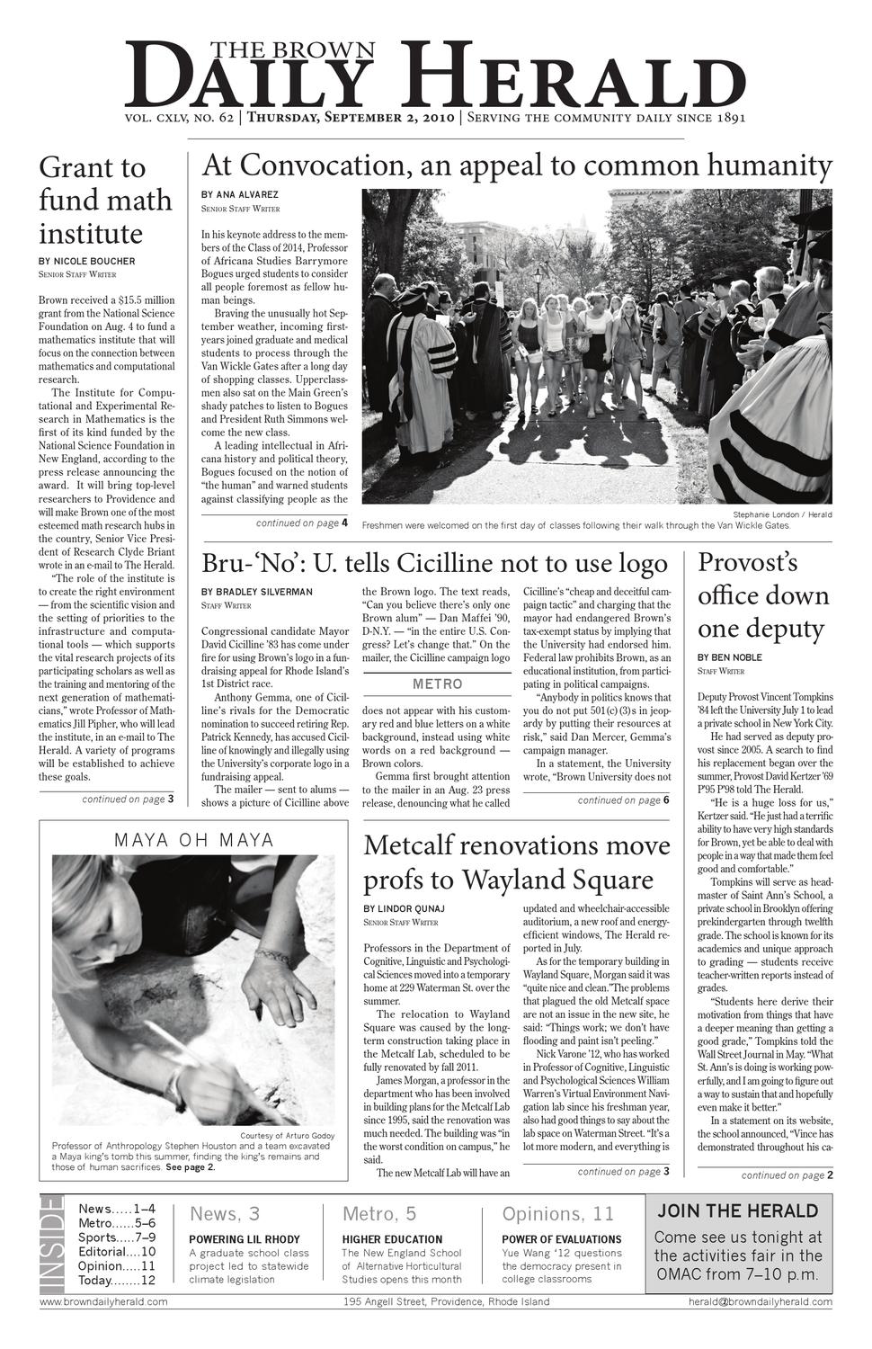 Thursday, September 2, 2010 by The Brown Daily Herald - Issuu