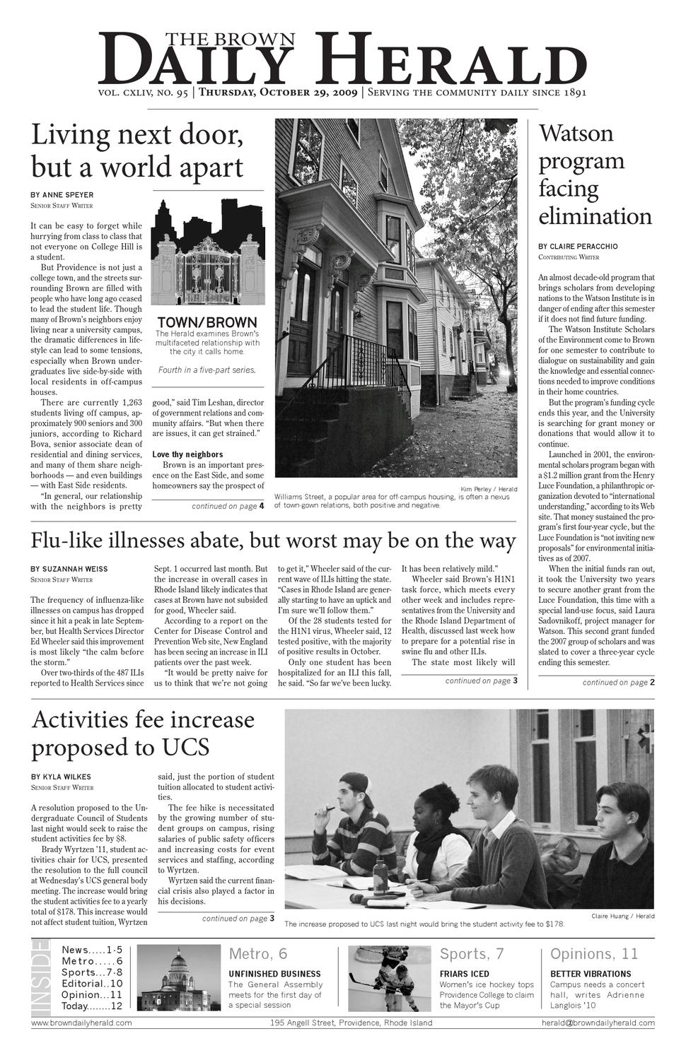 Thursday, October 29, 2009 by The Brown Daily Herald - Issuu