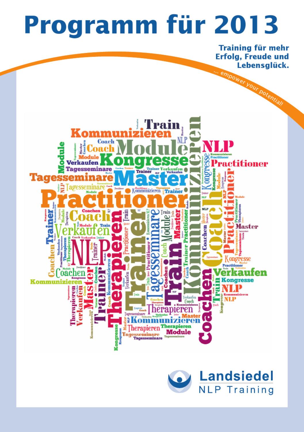 Jahresprogramm 2013 By Landsiedel Nlp Training Issuu