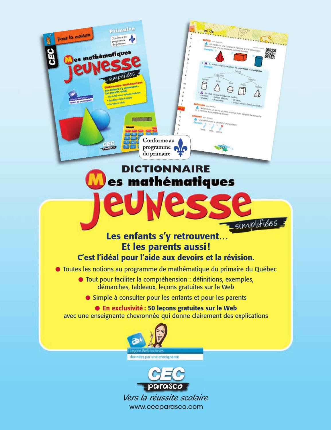 Mes mathématiques jeunesse simplifiées_Cahier 4e année by Les Éditions ...