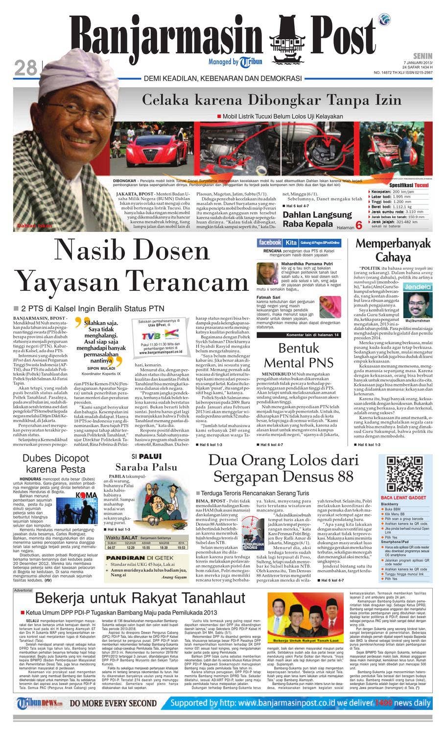 Banjarmasin Post Edisi Senin, 7 Januari 2013 by Banjarmasin Post - Issuu