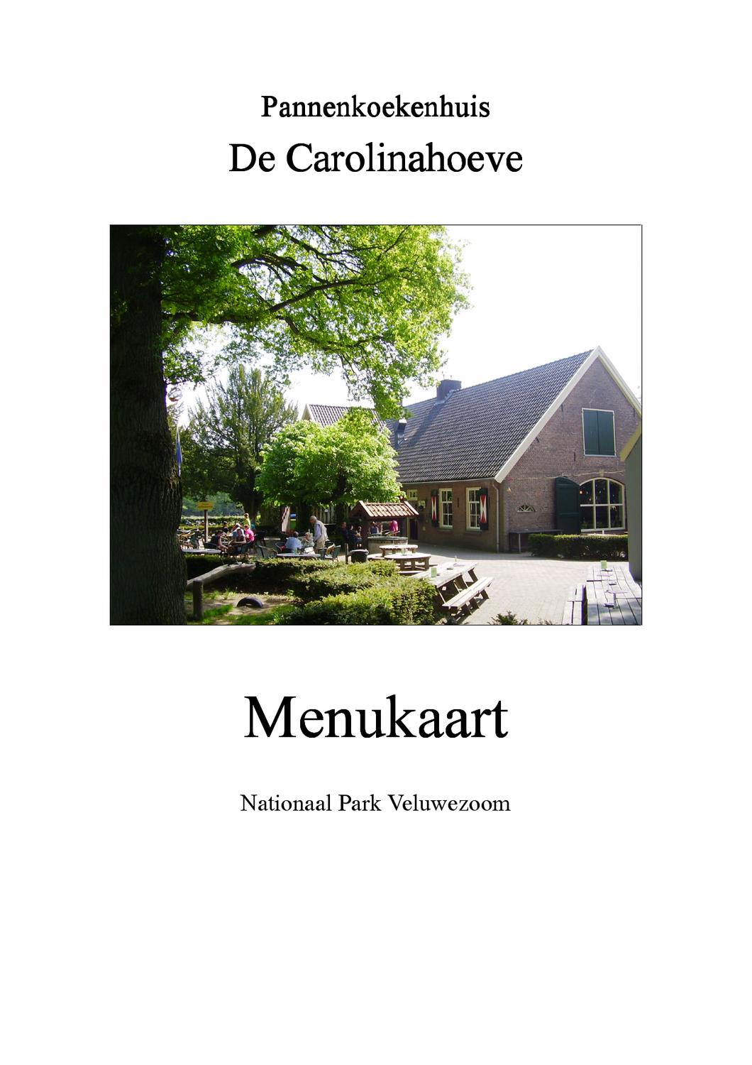 Menukaart Pannenkoekenhuis De Carolinahoeve by Webfix - Issuu