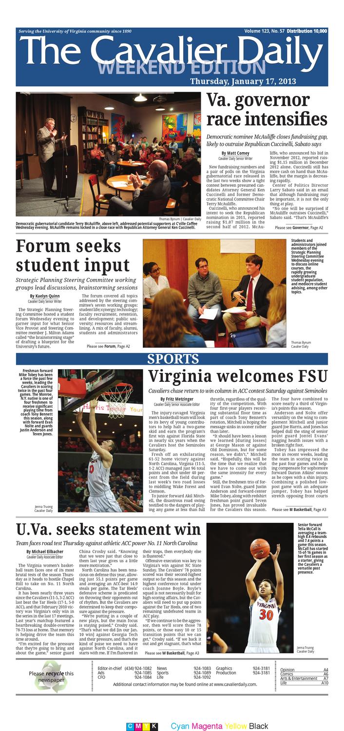January 17, 2013 by The Cavalier Daily - Issuu