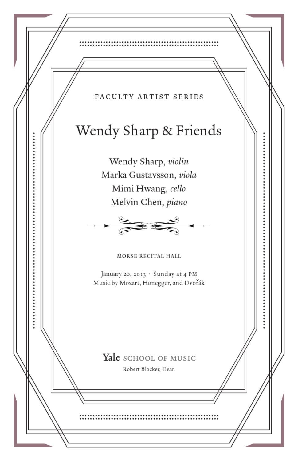 Wendy Sharp & Friends by Yale School of Music - Issuu