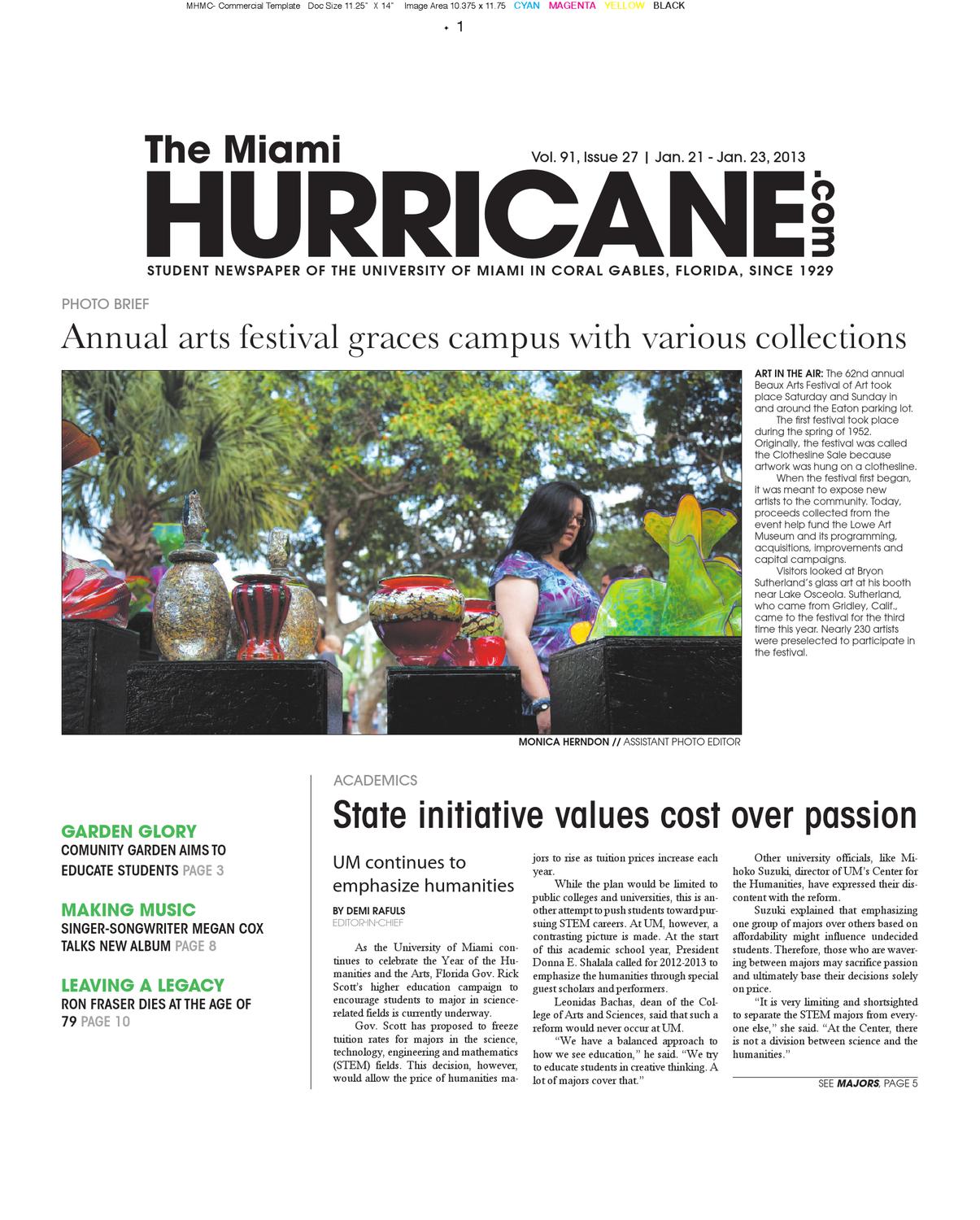 The Miami Hurricane - Jan. 21, 2013 by The Miami Hurricane - Issuu