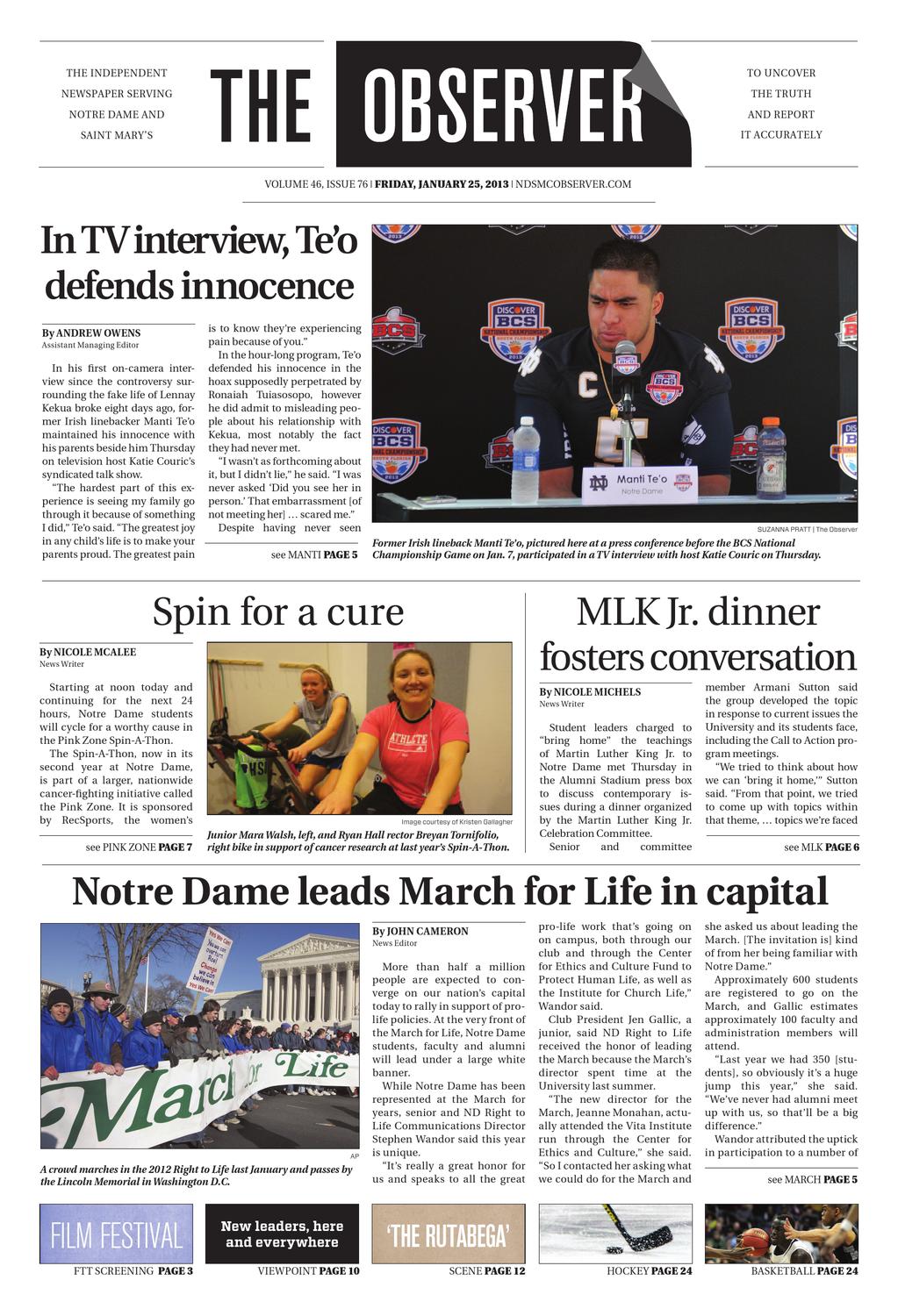 PDF of The Observer for Friday, January 25, 2013 by The Observer - Issuu