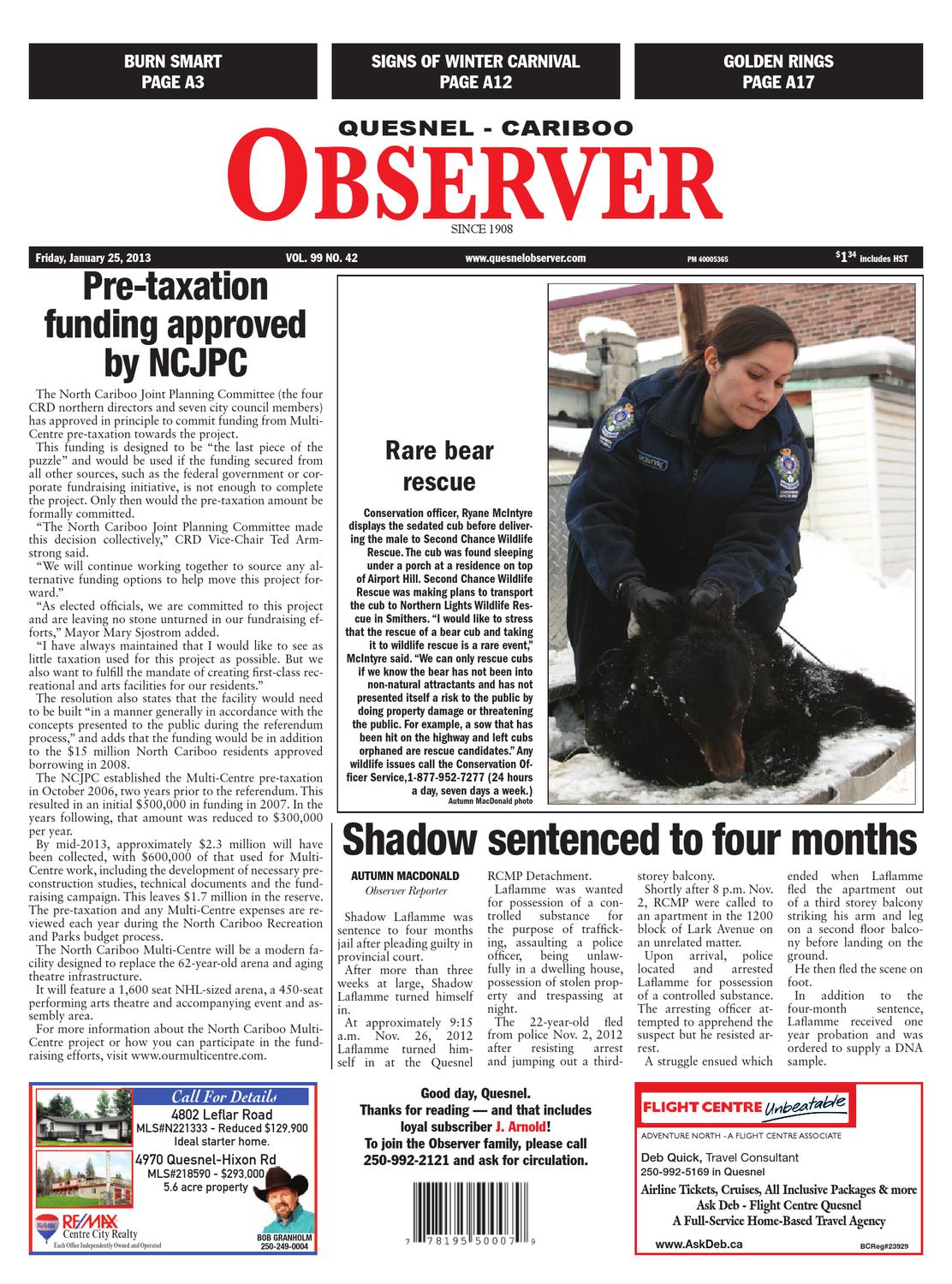 Quesnel Cariboo Observer, January 25, 2013 by Black Press Media Group ...