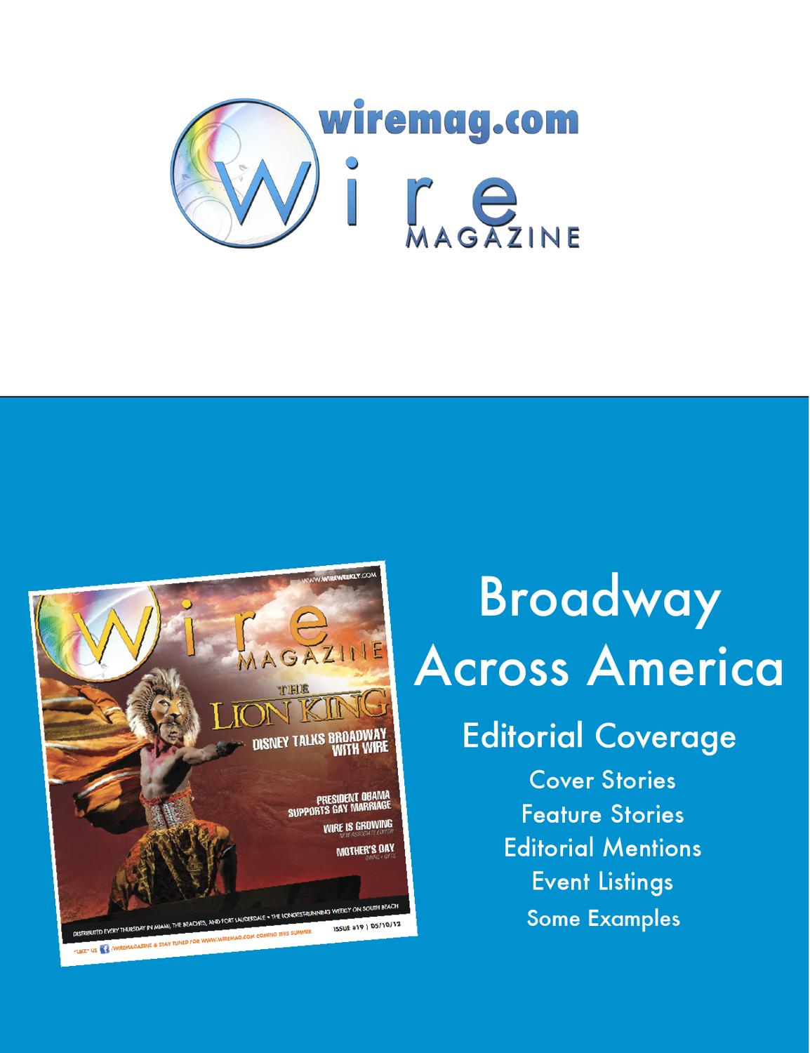 Wire Magazine Broadway Across America Examples by Wire Media Group - Issuu