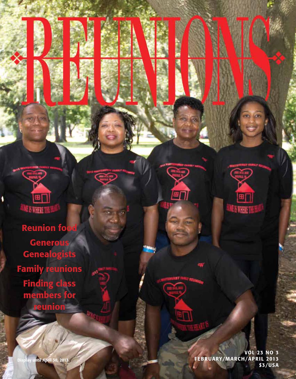 Reunions Magazine Volume 23, Number 3. February/March/April 2013 (SOLD ...