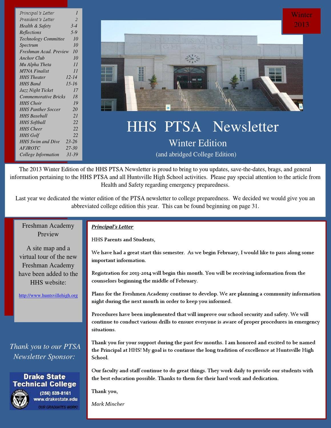 HHS PTSA - Winter Newsletter 2013 by Cedar Hills Media & Marketing - Issuu
