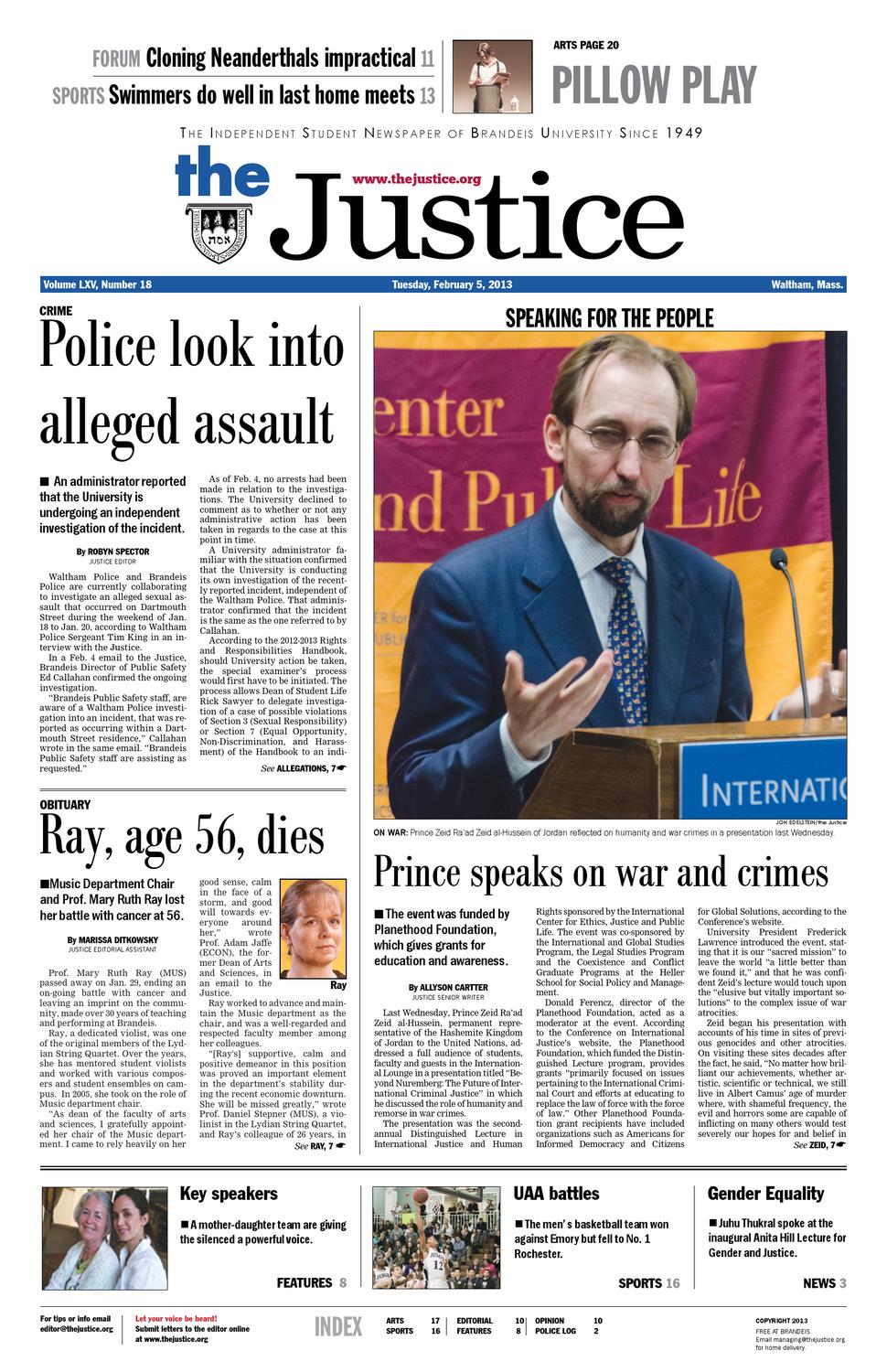 The Justice, February 5, 2013 issue by The Justice - Issuu