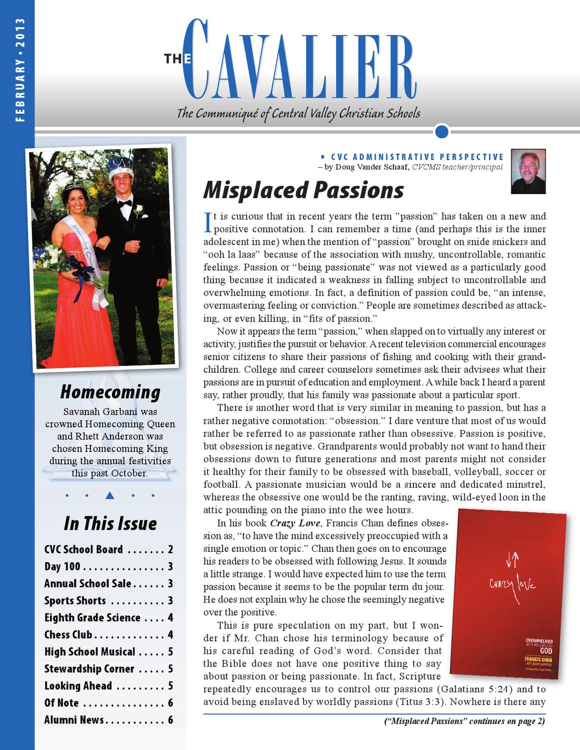 The Cavalier - February by Central Valley Christian School - Issuu