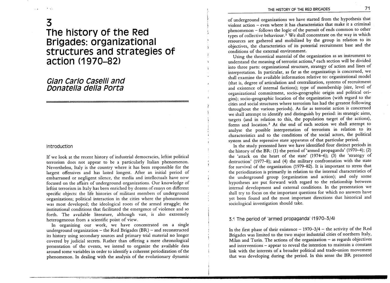 The history of the Red Brigades: organizational structures and ...