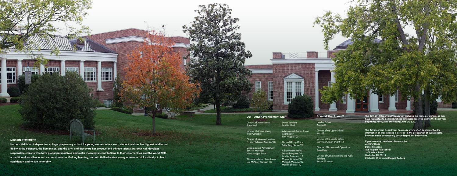 2011-2012 Report of Philanthropy, Harpeth Hall School by Harpeth Hall ...