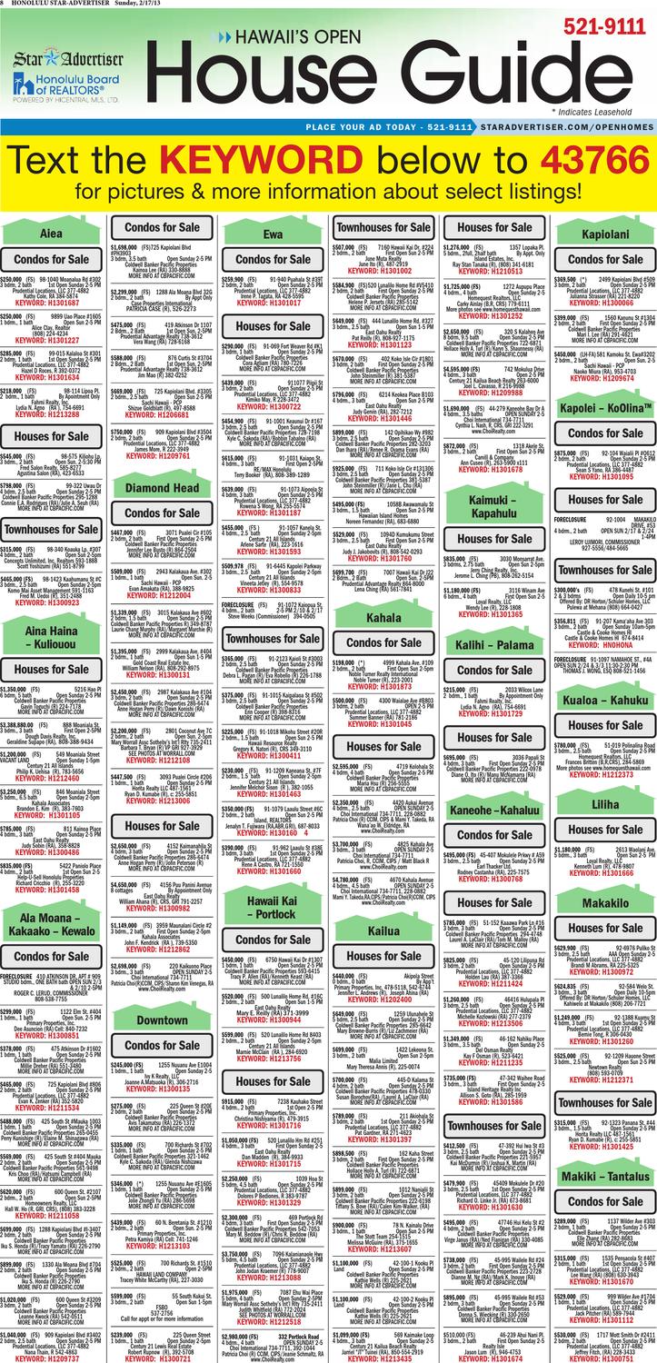 Open House Guide 021713 by Oahu Publications, Inc - Issuu