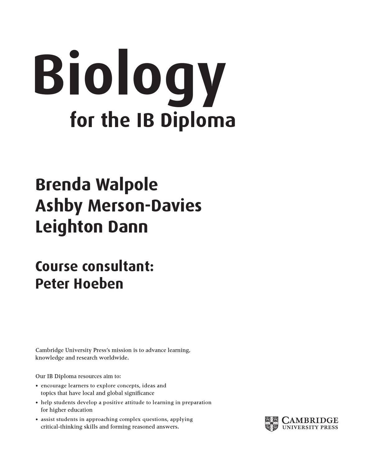 Biology for the IB Diploma by Cambridge International Education - Issuu