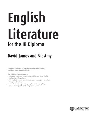 English Literature for the IB Diploma by Cambridge International ...