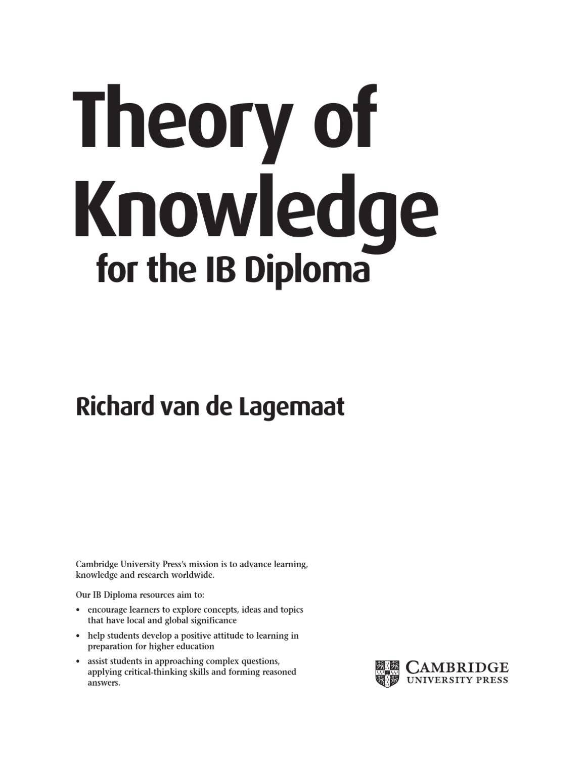 Theory of Knowledge for the IB Diploma (full colour edition) by ...