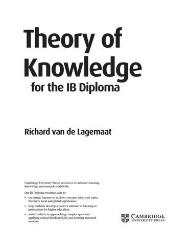 Theory of Knowledge for the IB Diploma (full colour edition) by ...
