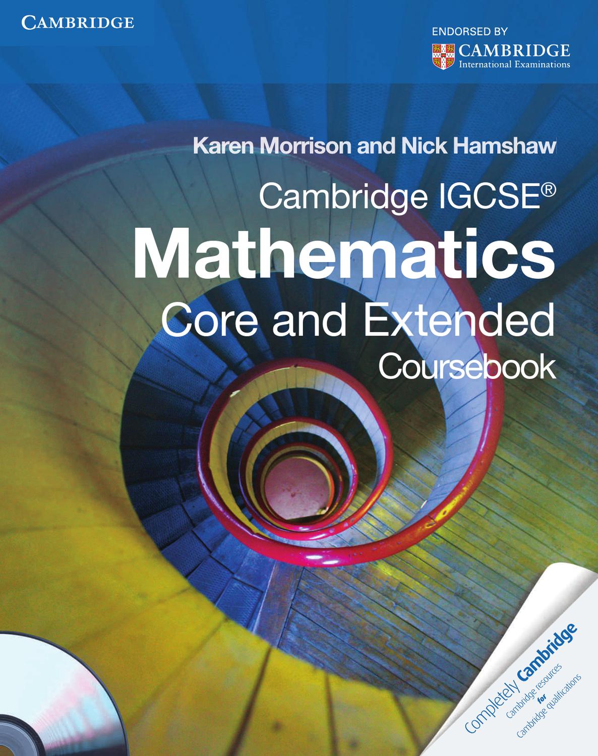 Cambridge IGCSE Mathematics Core And Extended Coursebook With CD ROM