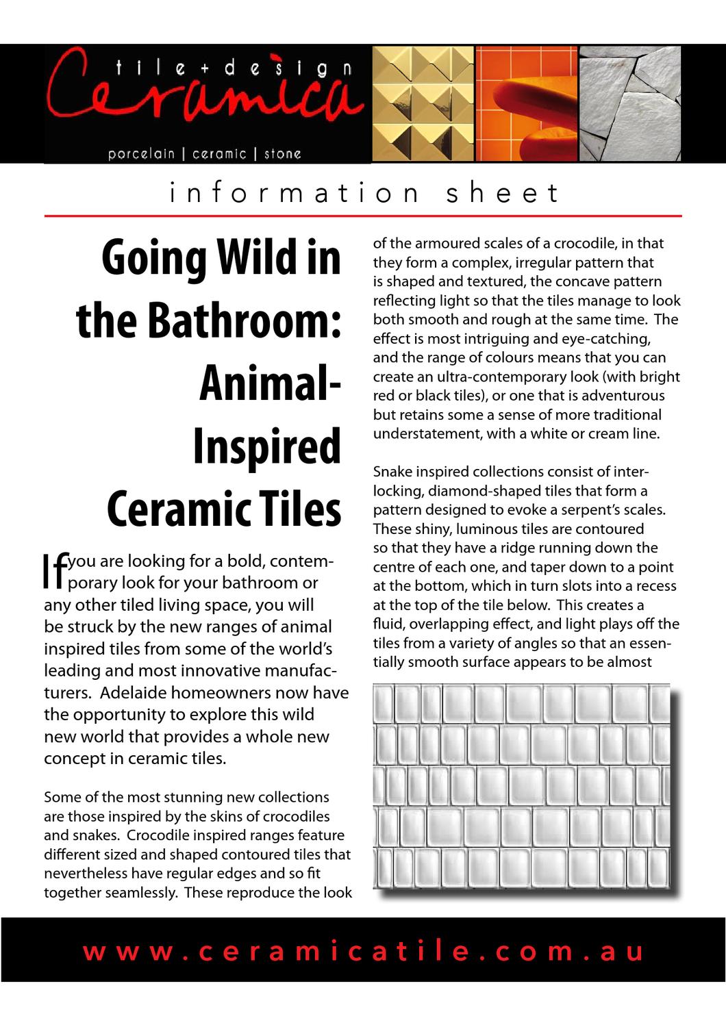 Ceramica Tile + Design - Going Wild in the Bathroom: Animal-Inspired ...