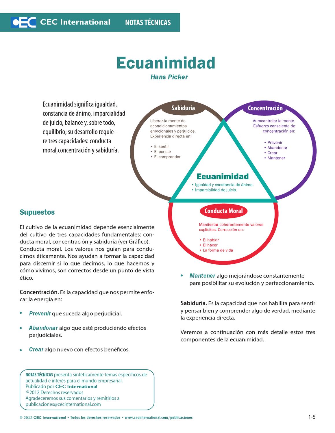 NT ECUANIMIDAD by Hans Picker - Issuu