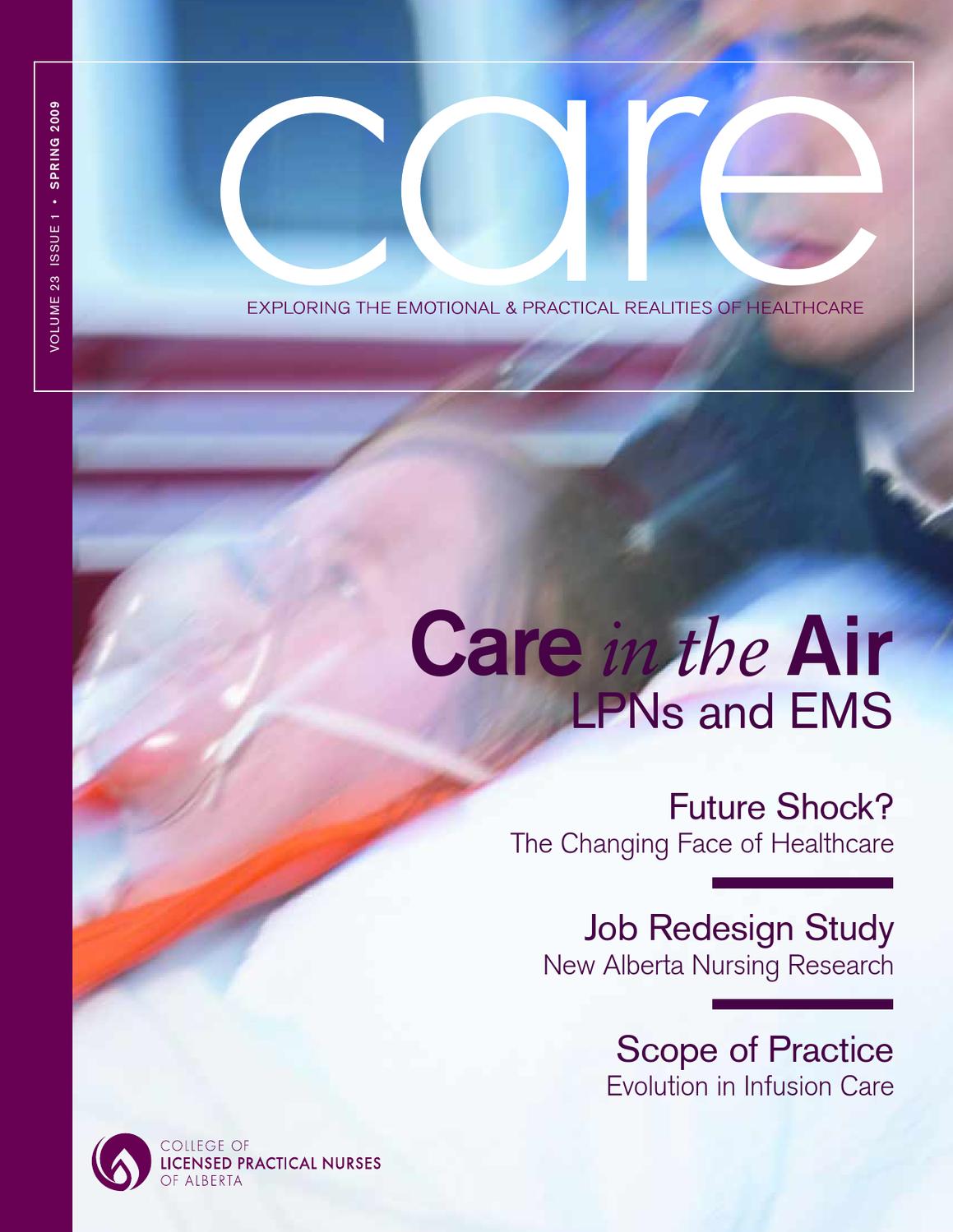 CARE – Spring 2009 | College of Licensed Practical Nurses of Alberta by ...
