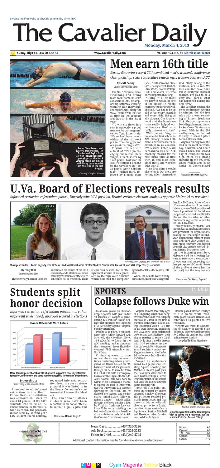 March 4, 2013 by The Cavalier Daily - Issuu