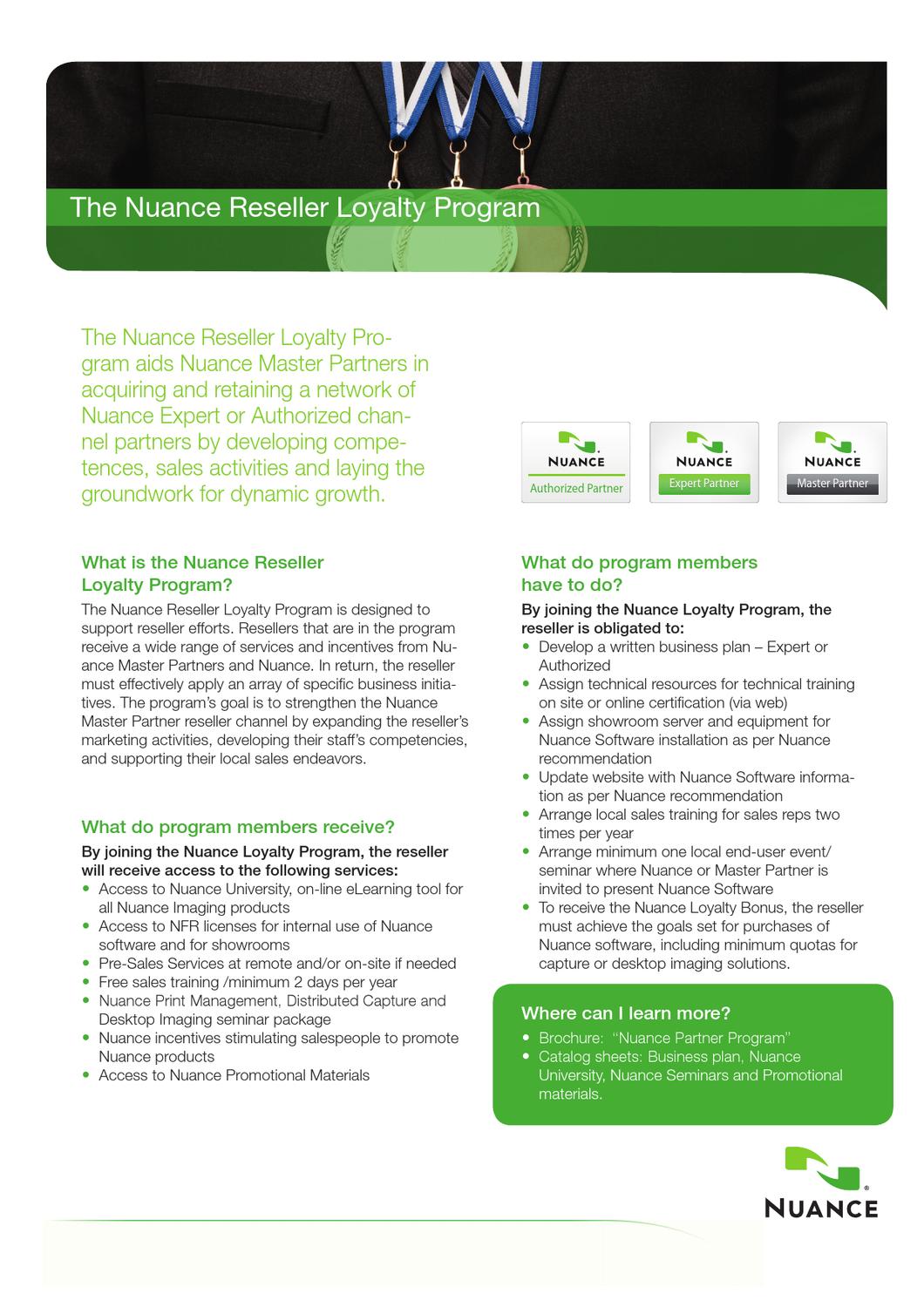 Nuance Reseller Loyalty Program by Lindegaard & Co. - Issuu