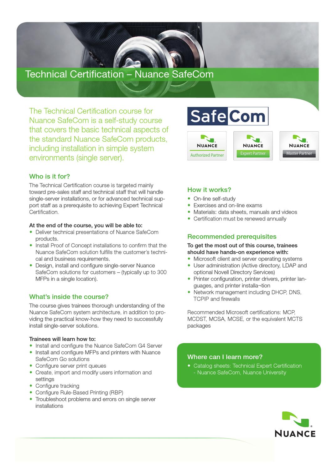 Nuance SafeCom - Technical Certification by Lindegaard & Co. - Issuu